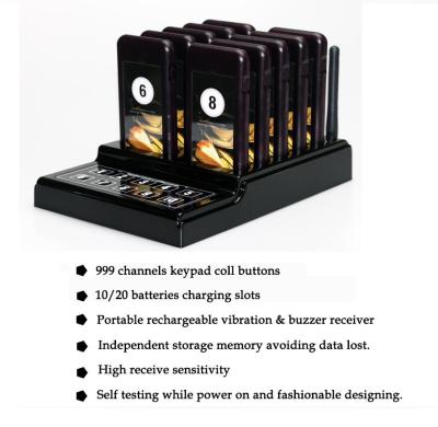 China 433.92MHZ sistema de pager de longa distância sem fio com 10 pagers para restaurante, café, bar e assim por diante à venda