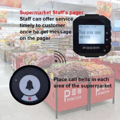 China Relógio de pulso sem fio alfanumérico personalizado de longo alcance e pager de botão usado para supermercado à venda
