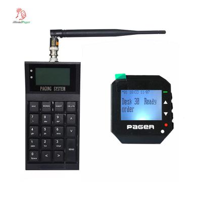 China Relógio de pulso sem fio alfanumérico personalizado de longo alcance e pager de botão usado para supermercado à venda