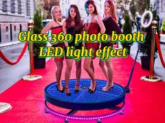 자동인 터널 조명 360 카메라 부스 템퍼드 글라스 바닥 360 부스 사진 셀피