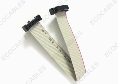 China Cabos de fita lisos do passo de UL2651 28AWG FLC-14P 1.0mm com o conector de 14P PBT à venda