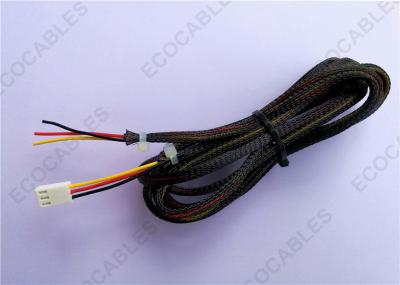 中国 コンピュータ ファンのための黒いブレードの袖が付いているワイヤー馬具アセンブリ ポリ塩化ビニール ワイヤー 販売のため