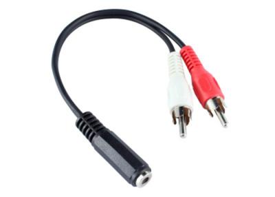 China Cabo audio 3.5mm fêmea auxiliar ao cabo 2rca estereofônico masculino para o carro à venda
