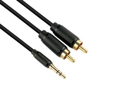 China Preto audio durável 3.5mm das cablagens cabo do Rca de 2 homens para o computador à venda