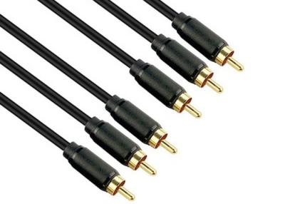 China 3RCA personalizado ao ouro audio do cabo 1.5mm de 3RCA avoirdupois chapeou o fio para o orador à venda