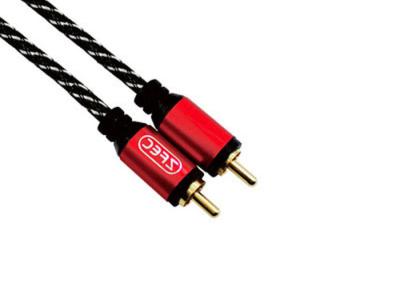 China As cablagens audio chapeadas ouro/cabo masculino do Rca de RCA avoirdupois com ouro chapearam o conector para o carro à venda