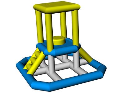 중국 0.9mm PVC 방수포 물 공원을 위한 팽창식 근위 기병 연대 탑 판매용