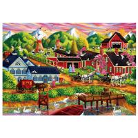 Quality 1000-Piece Jigsaw Puzzle Set Beautiful Rural Town Oil Painting Ideal Gift for Adults for sale