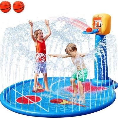 中国 0.23mm 厚さ 膨らませられるバスケットボールスタンド スプラッシュパッド 子供たちの夏遊びのための水パッド 販売のため