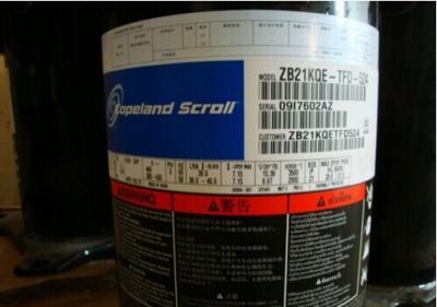 China ZB21KQE-TFD-524 Compresor de desplazamiento de Copeland de bajo ruido 3HP 380V/50Hz R404A en venta