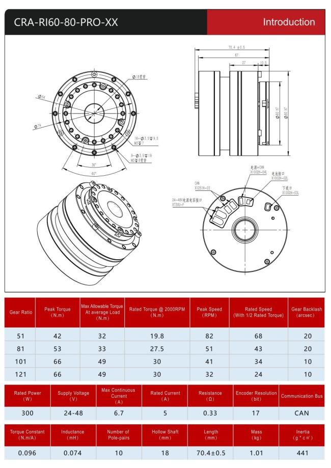 Robot Joint Motor Harmonic Reducer Joint Actuator Robot Joint Motor Module Robotic Arm Motor