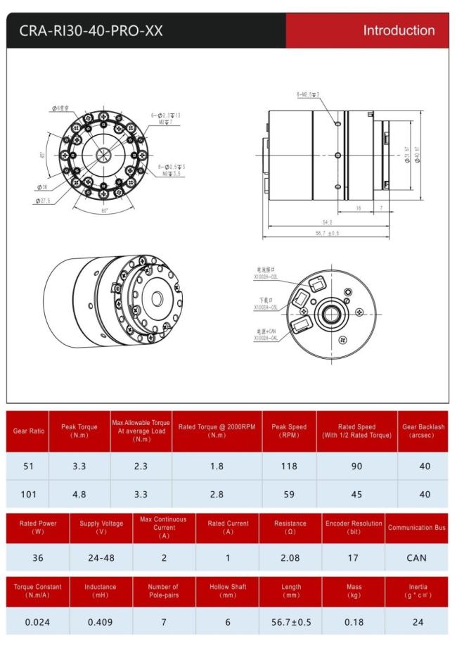 Robot Joint Motor Harmonic Reducer Joint Actuator Robot Joint Motor Module Robotic Arm Motor