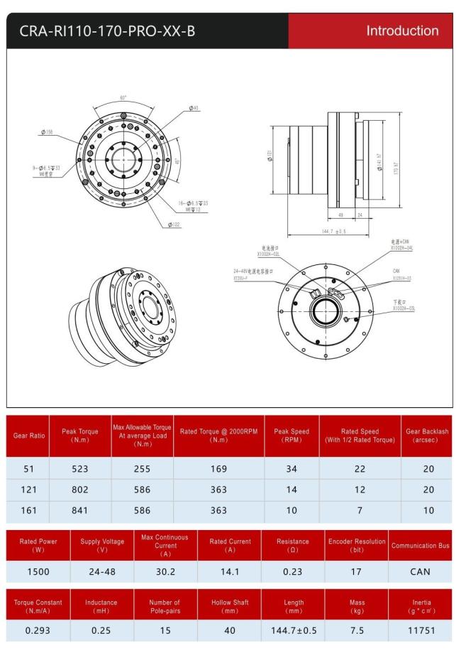 Robot Joint Motor Harmonic Reducer Joint Actuator Robot Joint Motor Module Robotic Arm Motor