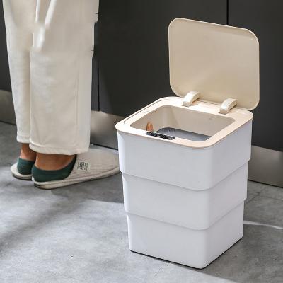 중국 Foldable Collapsible Sensor Trash Bin Trash Can  with Odor Filter Touchless 판매용