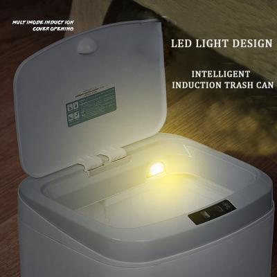中国 50l Motion Sensor Trash Can Artificial Intelligence and Iot for Smart Bins Smart Trash Can White and Gold 販売のため