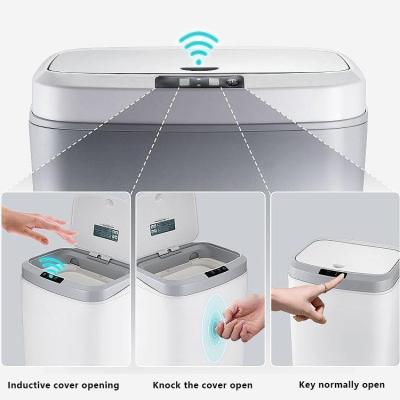 中国 50l Motion Sensor Trash Can Artificial Intelligence and Iot for Smart Bins Smart Trash Can White and Gold 販売のため