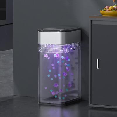 中国 50l Automatic Touchless Sensor Smart Stainless Steel Trash Can Smart Trash Cans Intelligent Waste Bin 販売のため