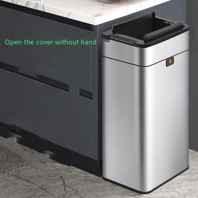 中国 50l Automatic Touchless Sensor Smart Stainless Steel Trash Can Smart Trash Cans Intelligent Waste Bin 販売のため