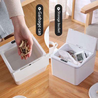 中国 4l/6l Car Trash Can Automatic Sensor Induction Trash Can Smart Dustbin Mini Desktop Waste Bin With Lid 販売のため