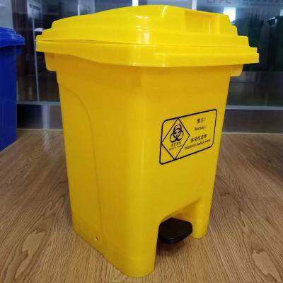 中国 Rectangular Hospital Foot Pedal Garbage Bin Stepping Trash Can Waste Dustbin 販売のため