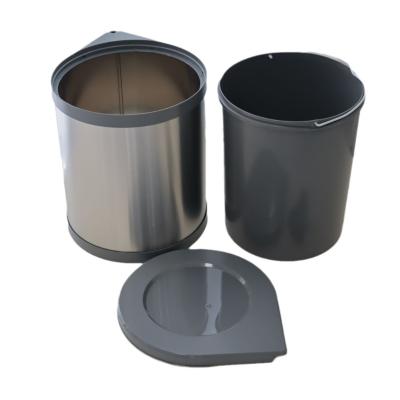 중국 304 Built-in Inner Rotating Garbage Can Kitchen Hidden Plastic Storage Cabinet Garbage Can 판매용