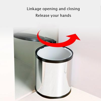 중국 304 Built-in Inner Rotating Garbage Can Kitchen Hidden Plastic Storage Cabinet Garbage Can 판매용