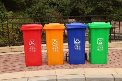 중국 100LEnvironmental Sanitation Waste Bin Thickened Flip Trash Can with Wheels Garbage Sorting Trash Bin Manufacturer 판매용