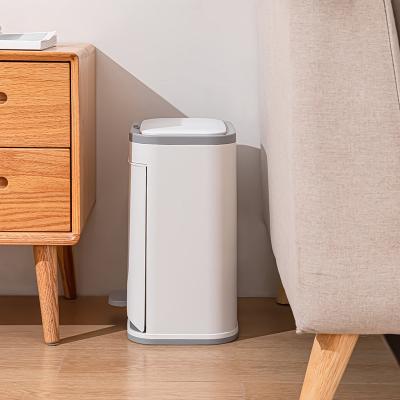 中国 Household Intelligent Induction Electronic Motion Double Open Lid Large Capacity Plastic Trash Can 販売のため