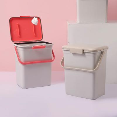 中国 Sealed Garbage Can Rectangular Bathroom Lock Garbage Can Deodorant Moisture-proof Baby Diaper Storage Bucket with Handle 販売のため
