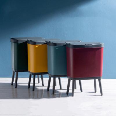 中国 15L Household Light Luxury Living Room Simple with Lid Push Type Net Red Creative Tall Trash Can 販売のため