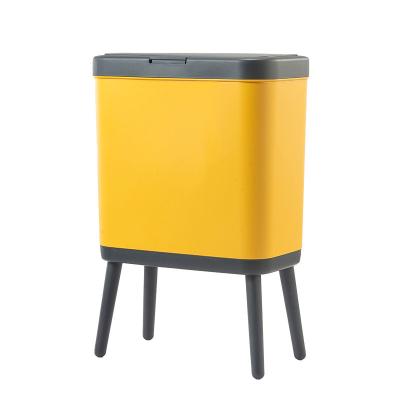 中国 15L Household Light Luxury Living Room Simple with Lid Push Type Net Red Creative Tall Trash Can 販売のため