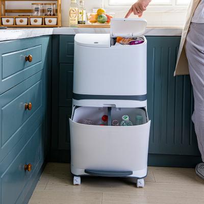 中国 18L/36L Custom Recycle Dustbin Garbage Can Dust Bin With Wheel 販売のため