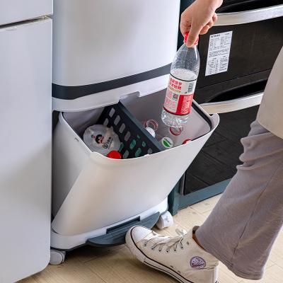 中国 18L/36L Custom Recycle Dustbin Garbage Can Dust Bin With Wheel 販売のため