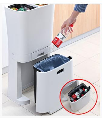 中国 18L/36L Custom Recycling Double Bucket Three Compartments Sorted Trash Bin 販売のため