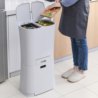 中国 Double-layer Kitchen Household Dry and Wet Separation with Lid Deodorant Pedal Sorting Trash Can 販売のため