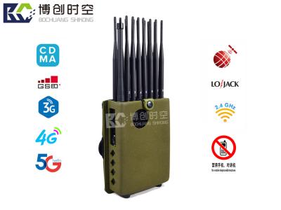 China Handheld 16 band mobile phone signal jammer, nylon cover, blocking 5g 4G Wi Fi 5g RF signal jammer, 16 watt interference for sale