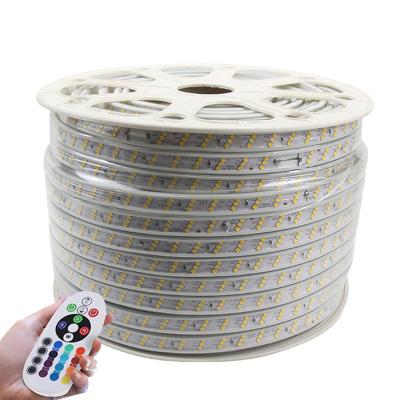 China Luces de banda LED de alto voltaje 220 voltios 120leds/M 8mm fila única IP67 impermeable SMD 2835 inteligente flexible en venta