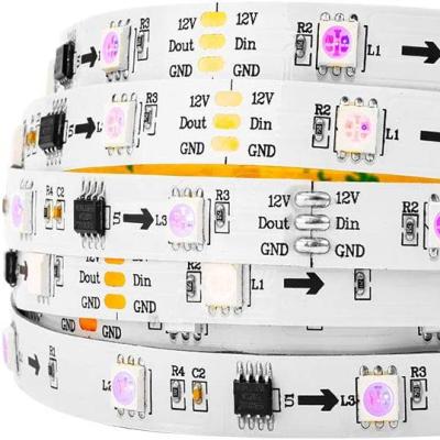 China DC 12V Direccionable Smart 3Leds Controlable 5050 RGB WS2812B WS2811 24V 30leds Pixel Rgbic Luz de banda LED en venta