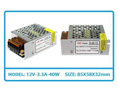 China 40W Gleichstrom 12V 3.3A Schalter-Stromversorgung LED-Lichtleistung zu verkaufen