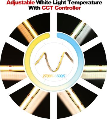 China 560LEDs COB LED Strip 90 CRI CCT Flexible COB 3M con adaptador y controlador de micro RF en venta