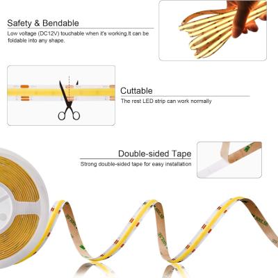 China 560LEDs COB LED Strip 90 CRI CCT Flexible COB 3M con adaptador y controlador de micro RF en venta