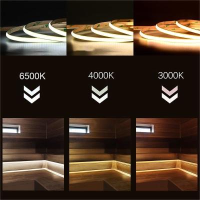 중국 300LEDs Dampproof 커스터마이징 가능한 90Ra 비전압 COB LED 스트립 4cm 절단 길이 가정 조명 판매용
