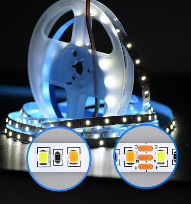 중국 공장 판매 2색 CCT LED 스트립 라이트 24v 색상 온도 조절 120led 12v 라이트 2835 LED 스트립 장식 판매용