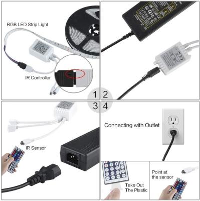 중국 디메이블 SMD 유연한 RGB LED 스트립 60leds/m DC12V 입력 판매용