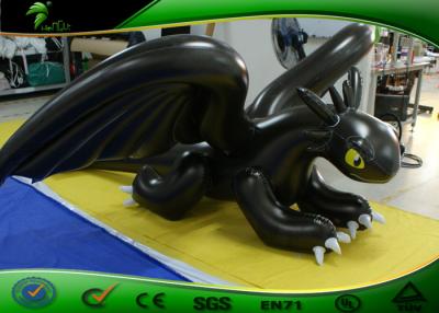 Cina Il drago senza denti del grande nero gonfiabile degli animali con bianco graffia 4m lunghi in vendita