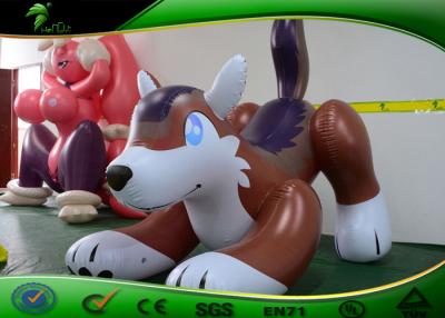 China 2.5m Bruine Opblaasbare Husky Karakters 0.4mm van het Hondbeeldverhaal de Opblaasbare Dierlijke Hond van pvc Te koop