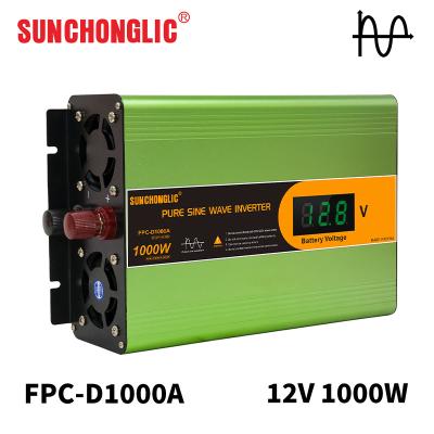 China 1000W Inverter de onda sinusoidal pura 12V DC para 220V AC Conversão de potência Com um ecrã de grande porte à venda