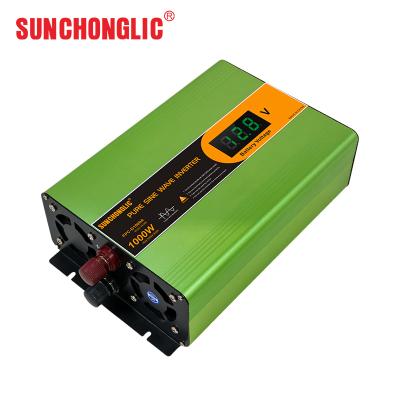 China 1000W Inverter de onda sinusoidal pura 12V DC para 220V AC Conversão de potência Com um ecrã de grande porte à venda