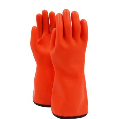 Cina Guanti industriali in PVC resistenti agli agenti chimici con finitura testurizzata e fodera in schiuma 30cm / 35cm in vendita