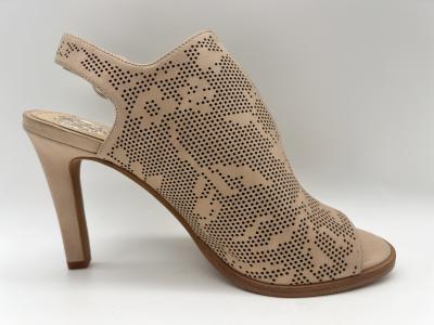 Cina Brown/scarpe di pelle scamosciato beige apre i sandali di Toe Round Toe Stiletto Heel in vendita